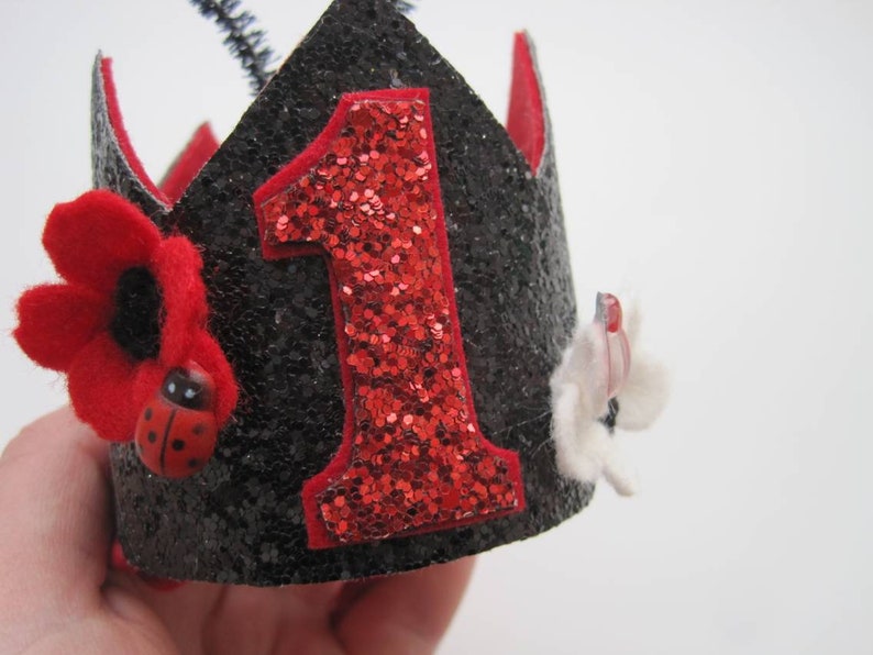 Ladybug 1st Birthday Crown, Glitter Party Hat - Etsy