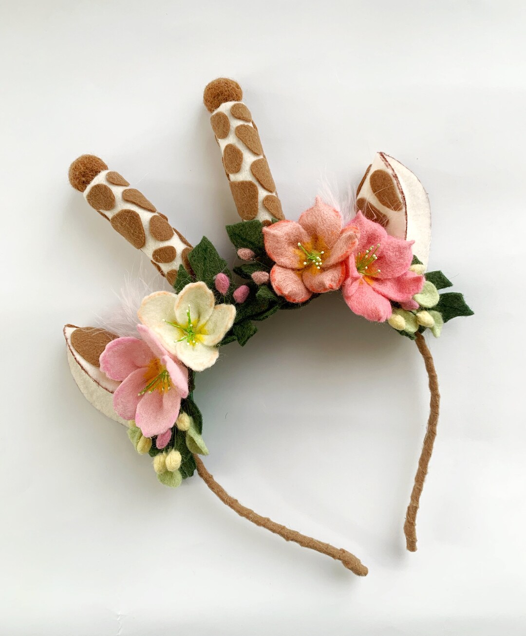 Giraffe Ears Headband Giraffe Flower Crown Safari Birthday Headdress ...