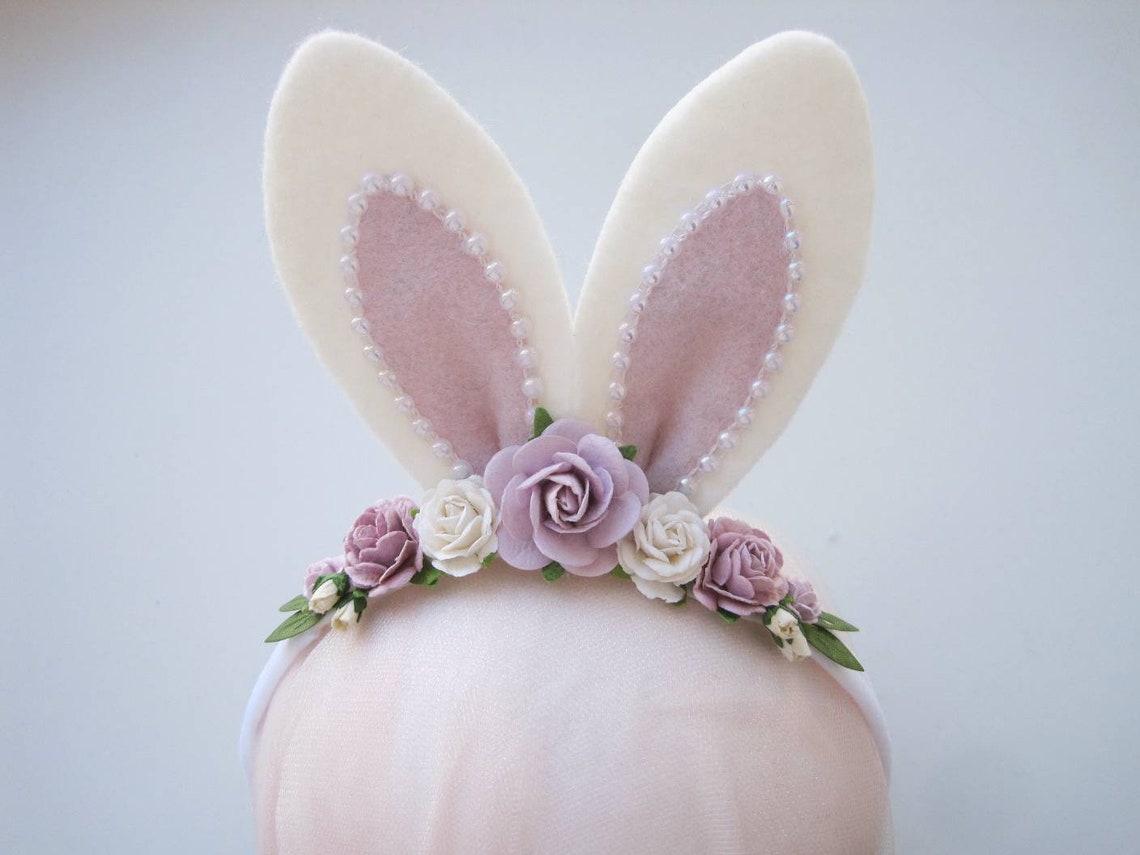 First Birthday Bunny Ears Headband Lavender Bunny Ears Purple | Etsy