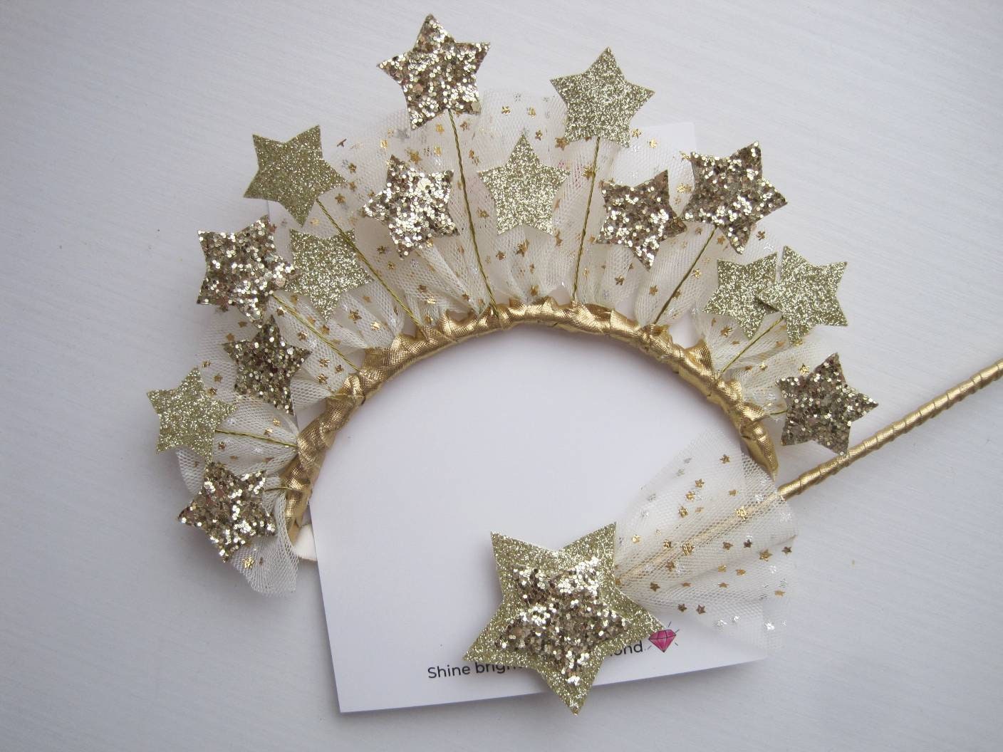 Gold Star Baby Shower Headpiece and Magic Wand, First Birthday Outfit ...