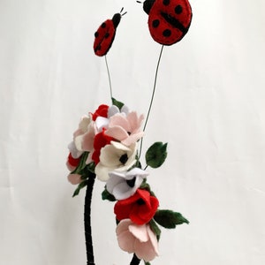 Felt Ladybug Flower Crown Headband, Birthday Party Costume - Etsy