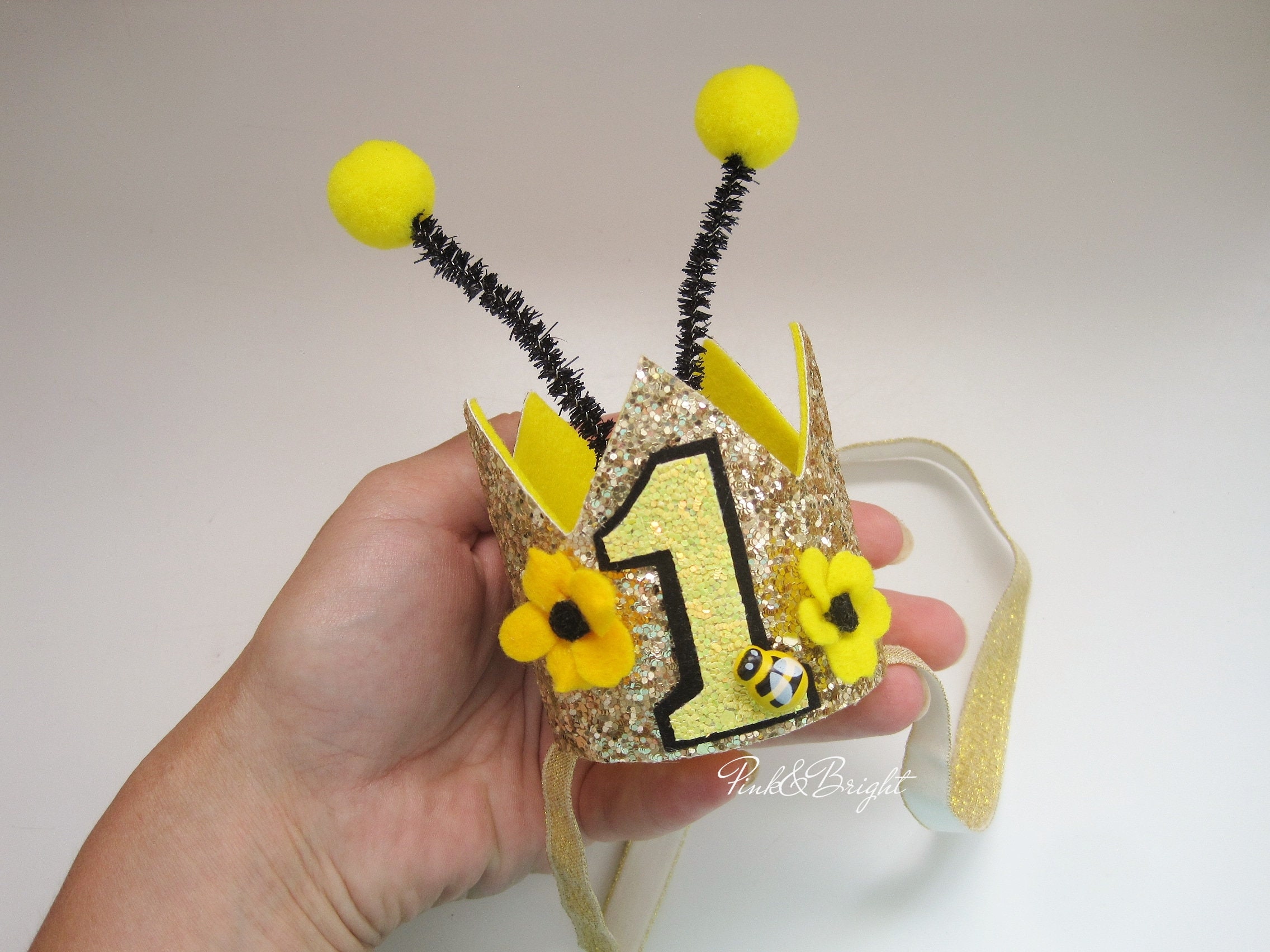 Bumble Bee Birthday Crown Bee Day Headbands Bee Themed 1st | Etsy