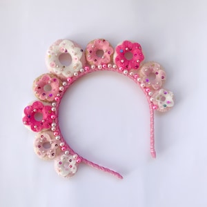 Pink Donut Headband, Sweet Birthday Party Headdress Candy Queen Crown ...