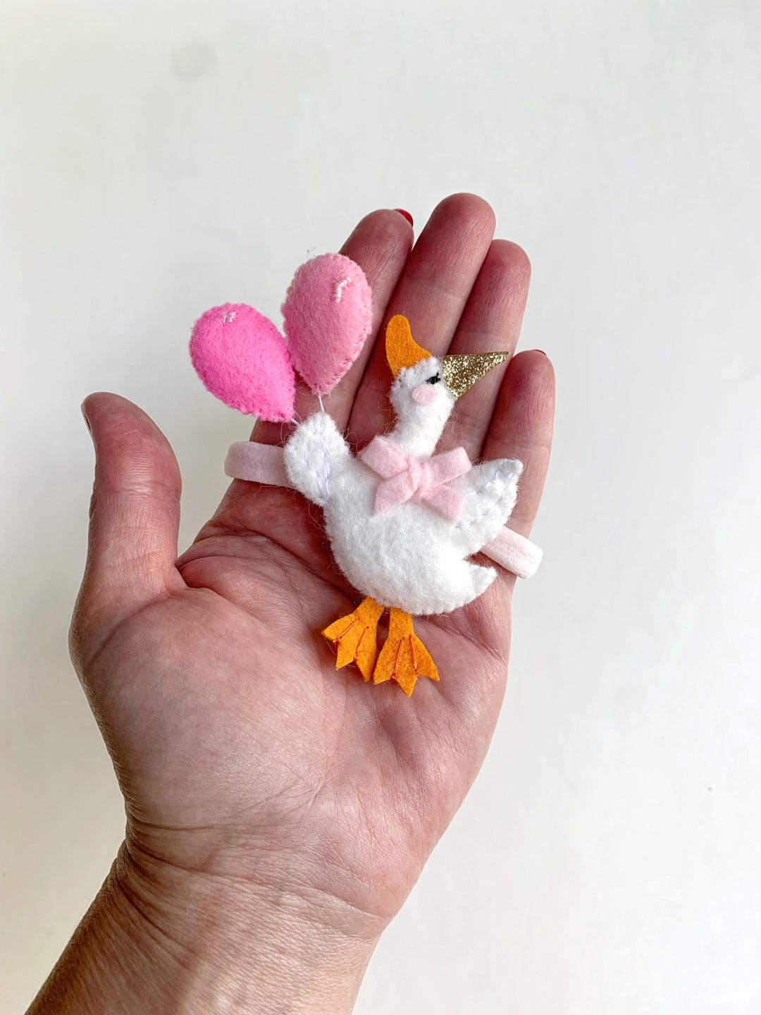 Felt Goose Birthday Headband With Balloons Silly Goose Hair Clip Farm ...