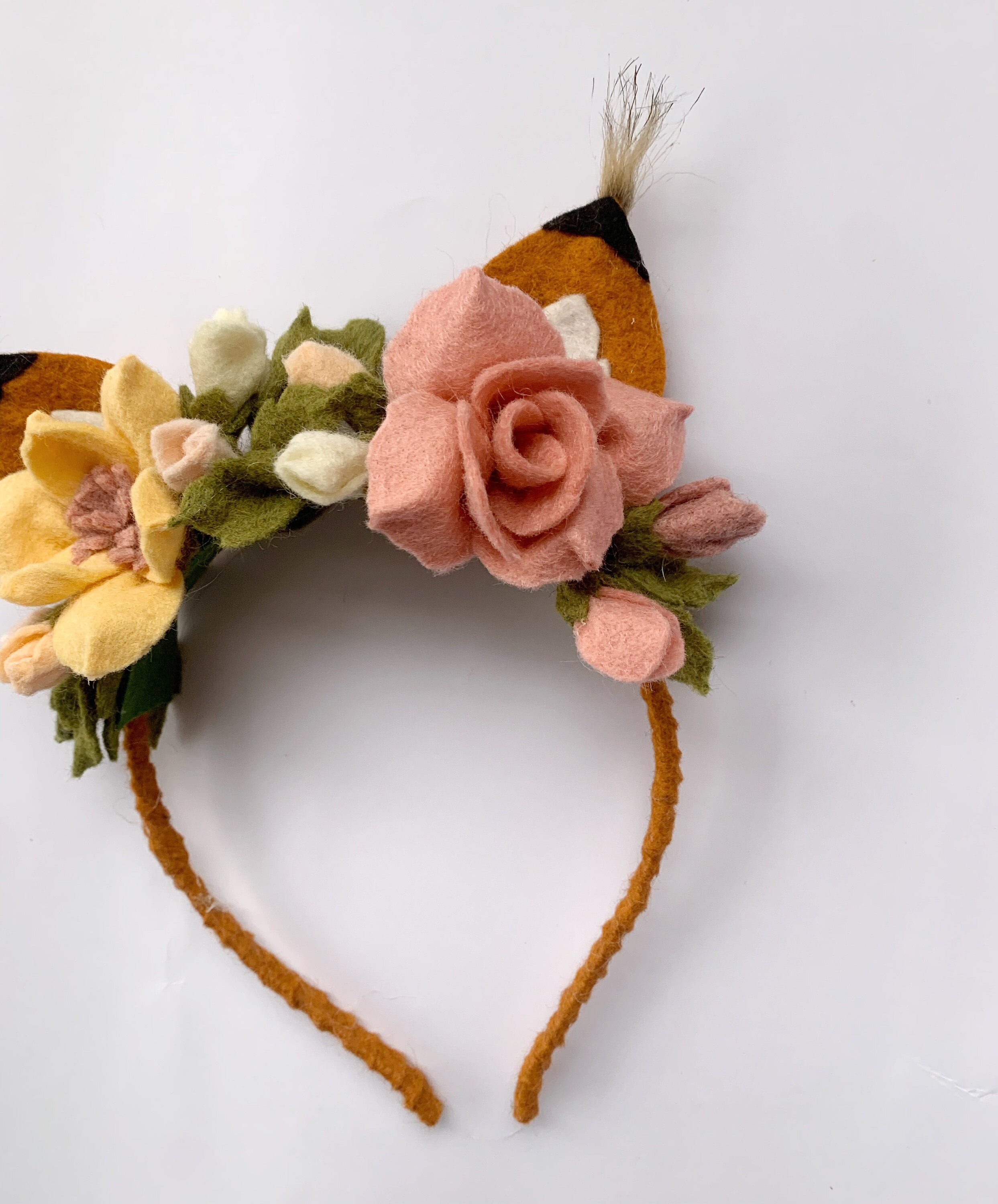 Floral Fox Ear Headband, Handmade Felt Woodland Headband - Etsy