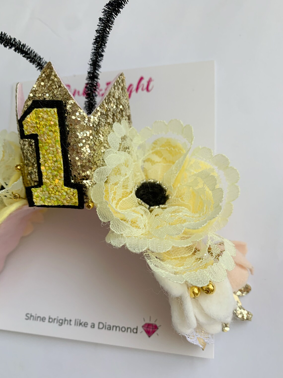Queen Bee 1st Birthday Crown, Gold Glitter Bumblebee Headband - Etsy