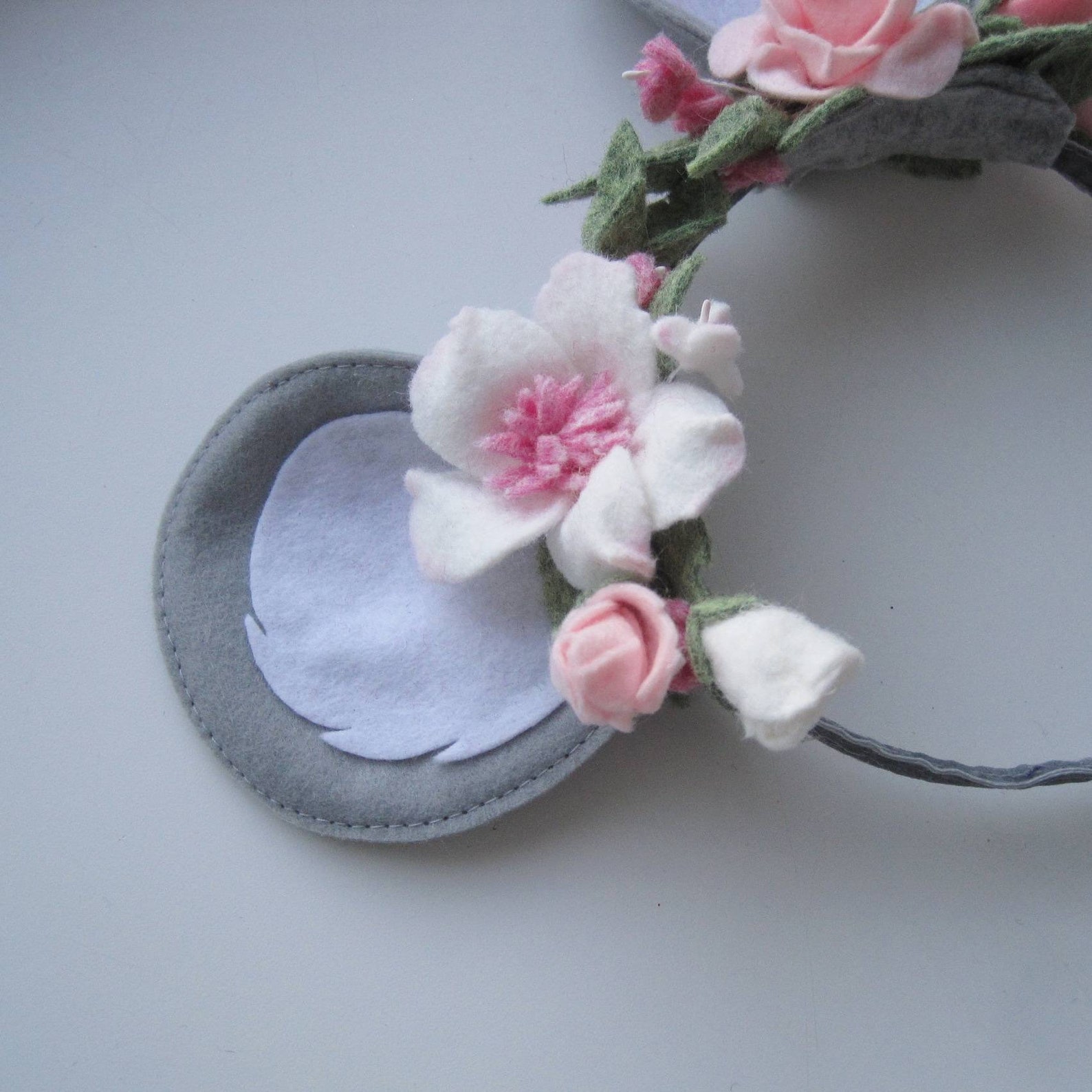 Gray Mouse Ears Headband Adult Mouse Ears Mouse Headband Mouse Ears ...