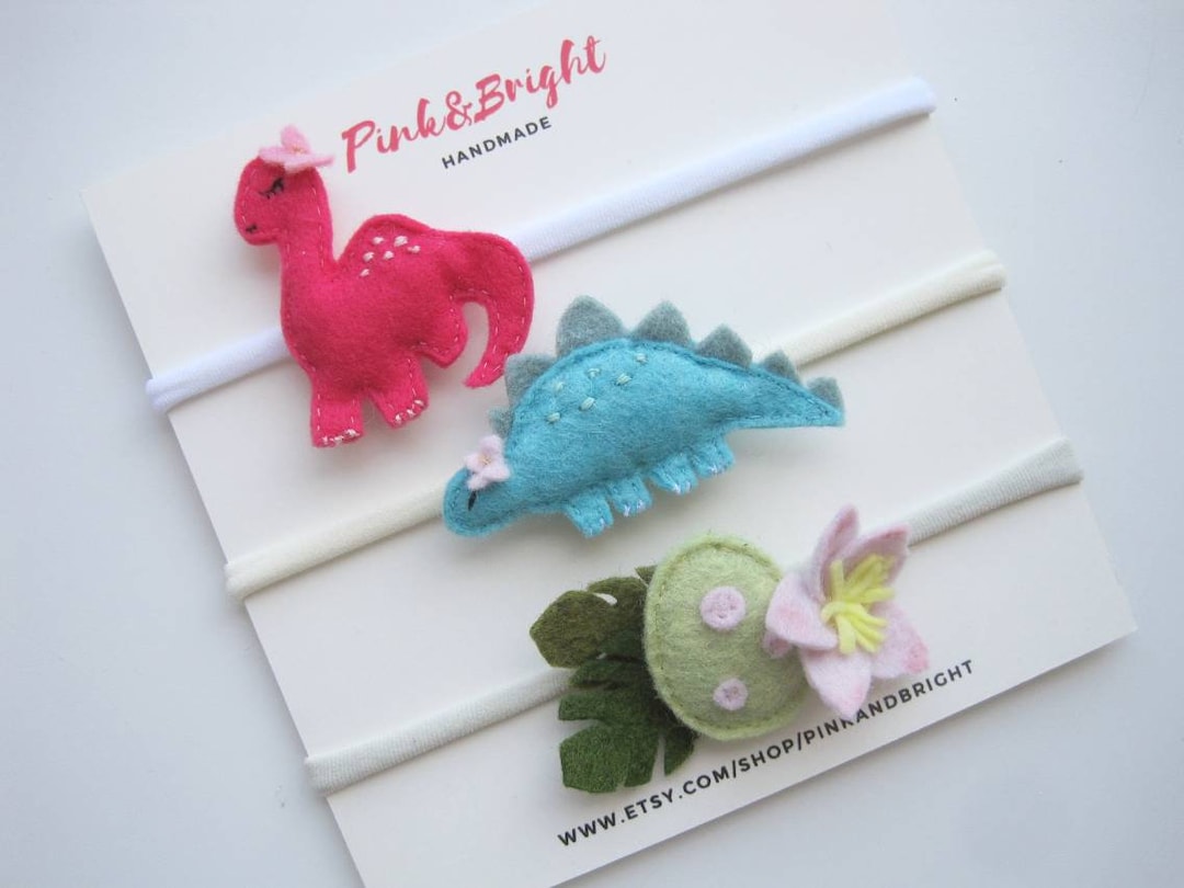 Hand Sewn Dinosaur Headband Pink Dinosaur Headband Dinosaur Egg ...