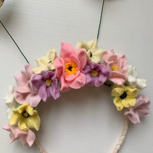 Pastel Bee Flower Crown With Hand Sewn Bees Sweet as Can Bee Party Hat ...