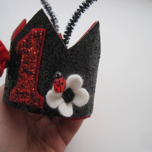 Ladybug 1st Birthday Crown, Glitter Party Hat - Etsy