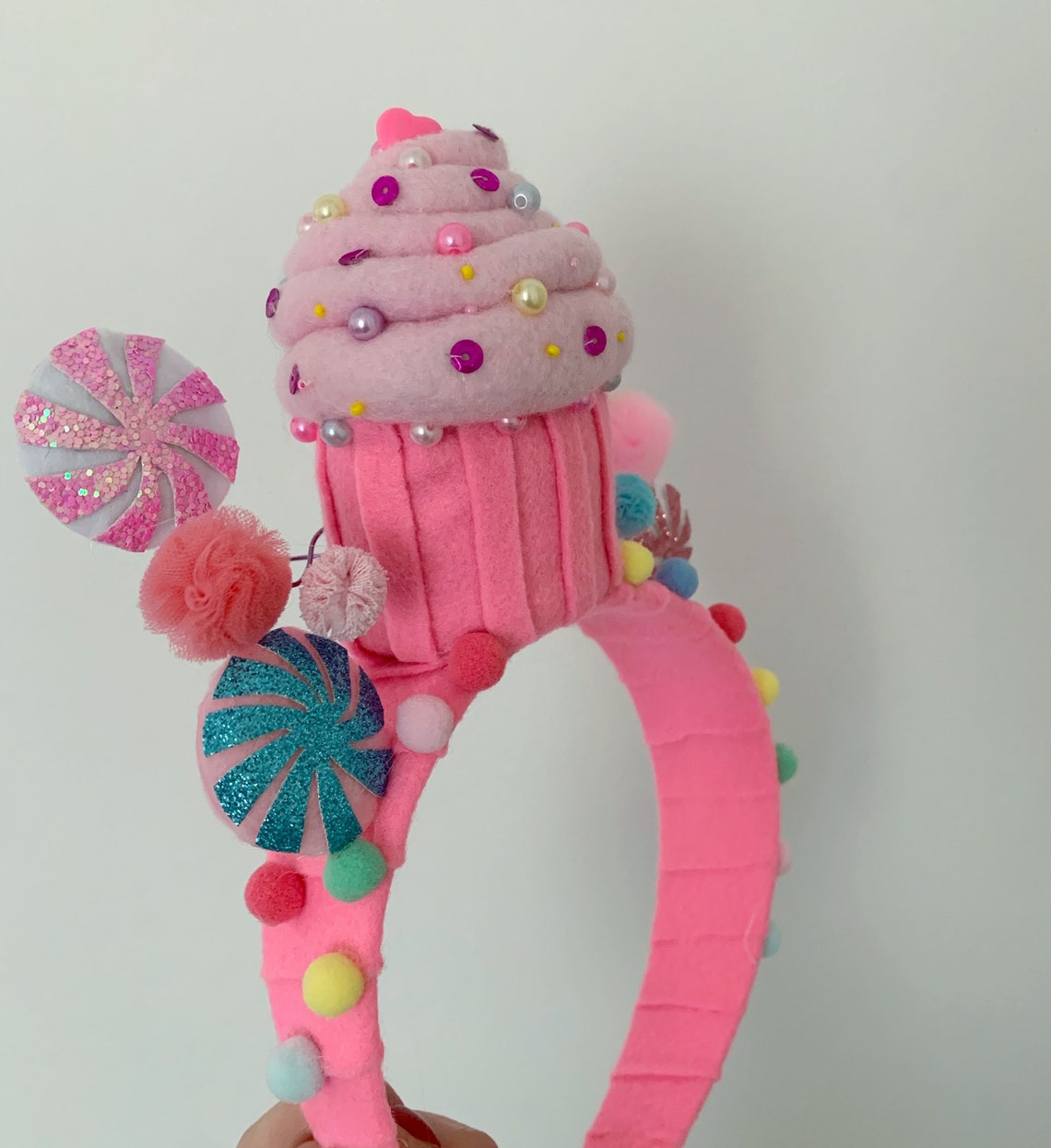Pink Cupcake Headband, Candy Party Hat, Candyland Costume - Etsy