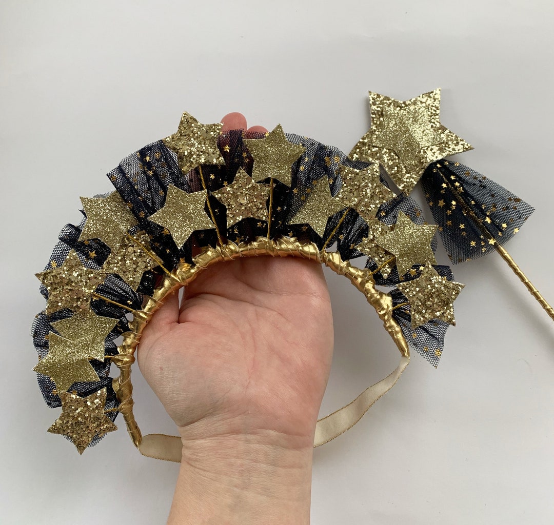 Dark Navy Star Baby Shower Headband and Magical Wand Twinkle Twinkle ...