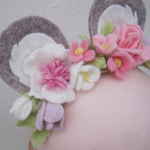 Gray Mouse Ears Headband Baby Mouse Ears Mouse Headband Mouse Ears ...