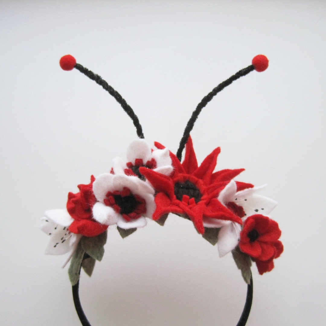 Ladybug Headband Ladybug Antenna Hard Headband Ladybug Birthday Outfit ...