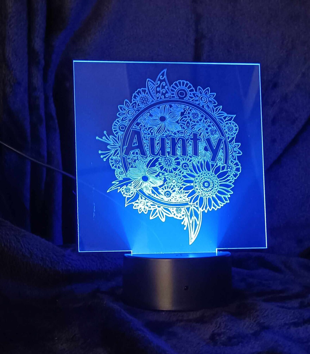 Aunty Floral LED Night Light With Remote - Etsy