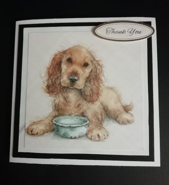 A Beautiful Handmade 6x6 Card Featuring a Cocker Spaniel | Etsy
