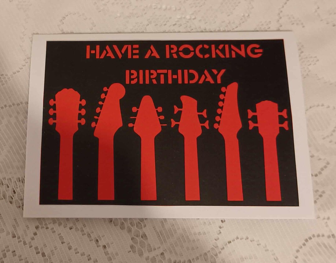 Have A Rocking Birthday Guitar Themed Birthday Card - Blank for Your ...