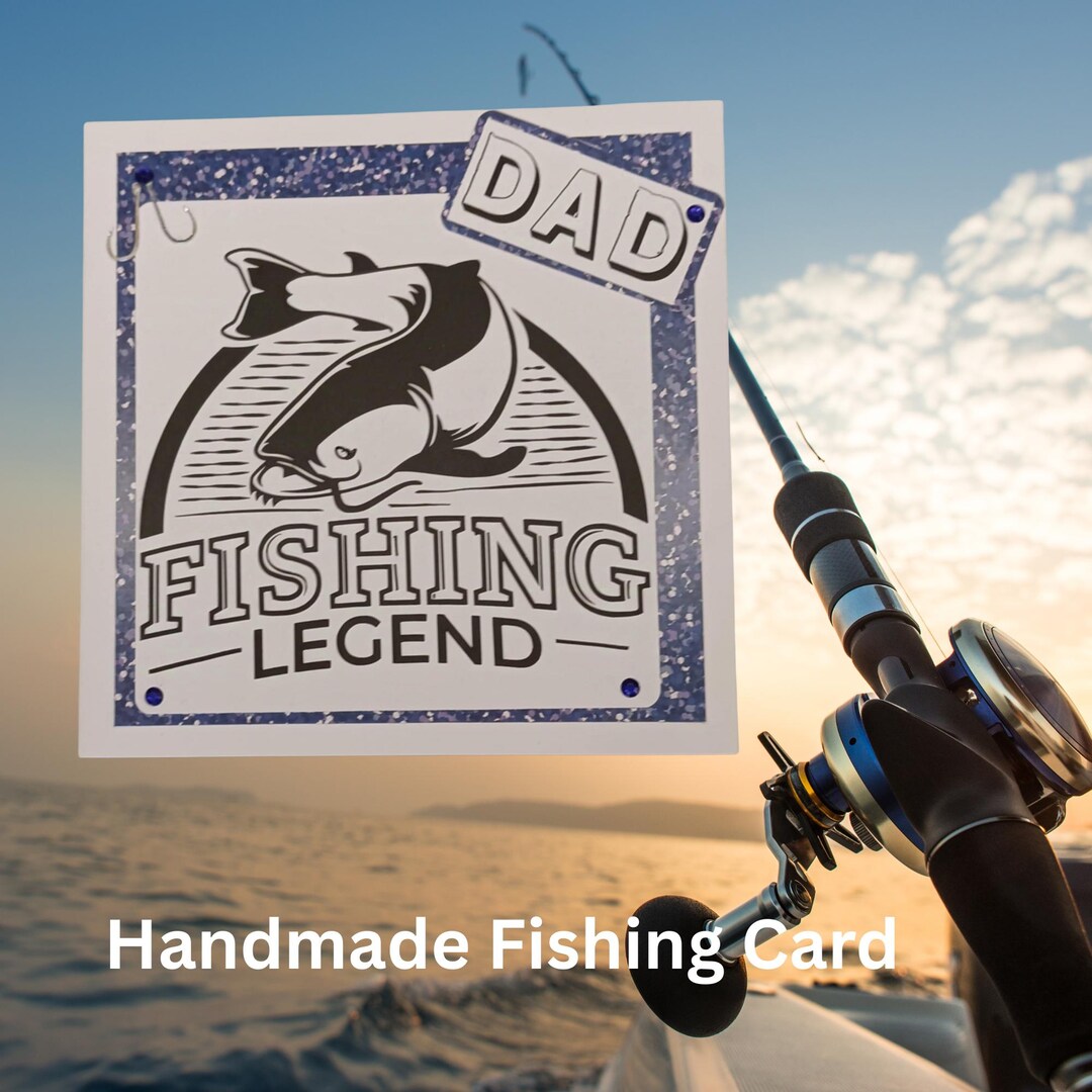 Handmade Large 8x8 Fishing Themed Card - Fishing Legend. Personalised ...