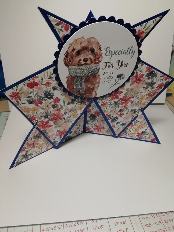 A unique star shaped card Especially for you with hugs too | Etsy