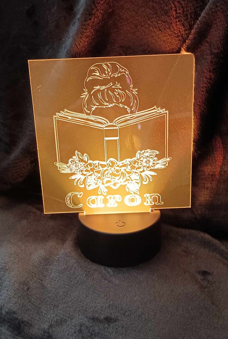 LED Acrylic Nightlight in Stand With USB Cable and Colour Changing ...