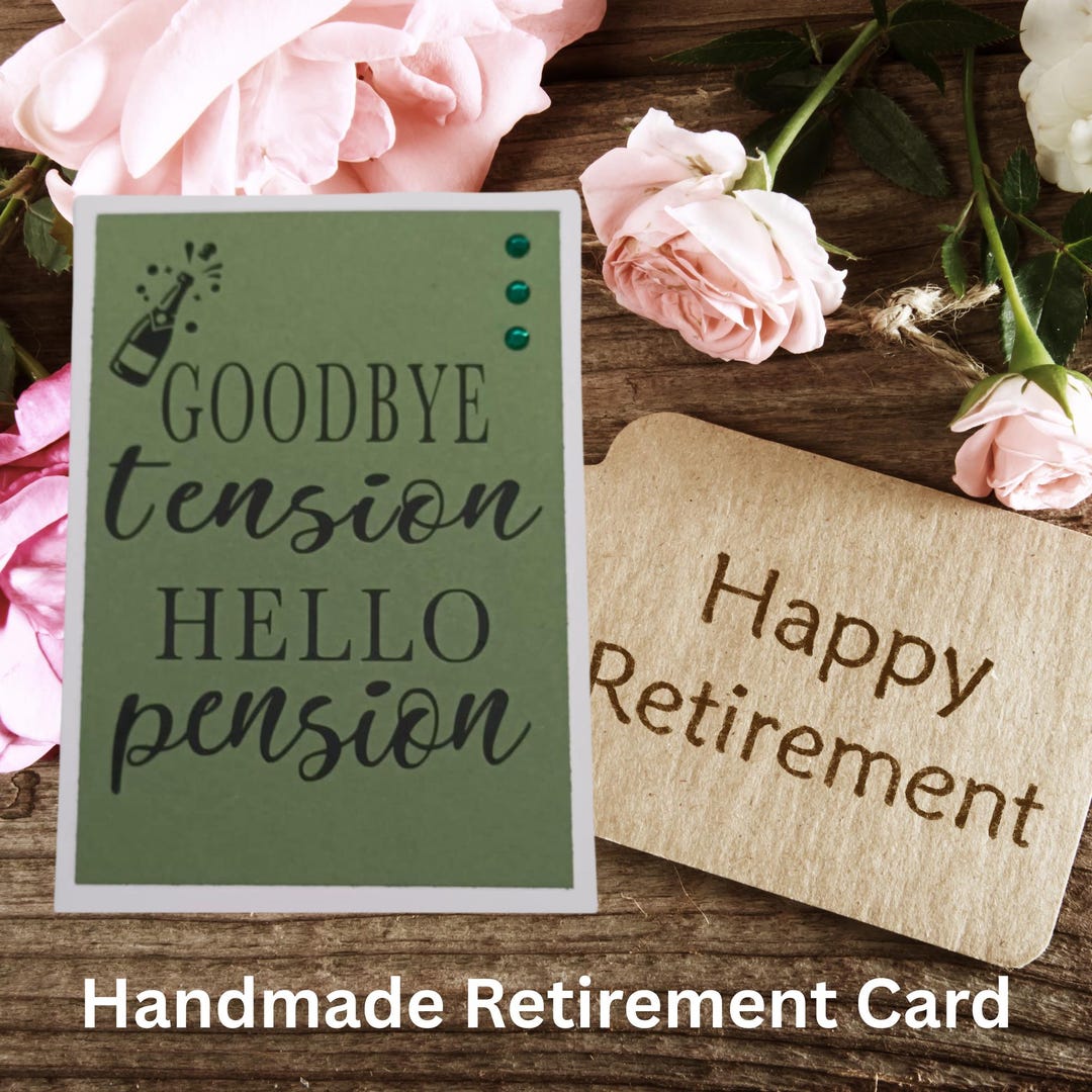 Personalized Retirement Card, Goodbye Tension Hello Pension, Handmade ...