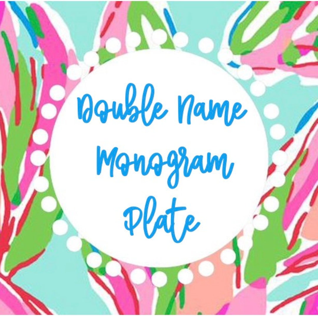 Double Name Monogram Plate - Etsy