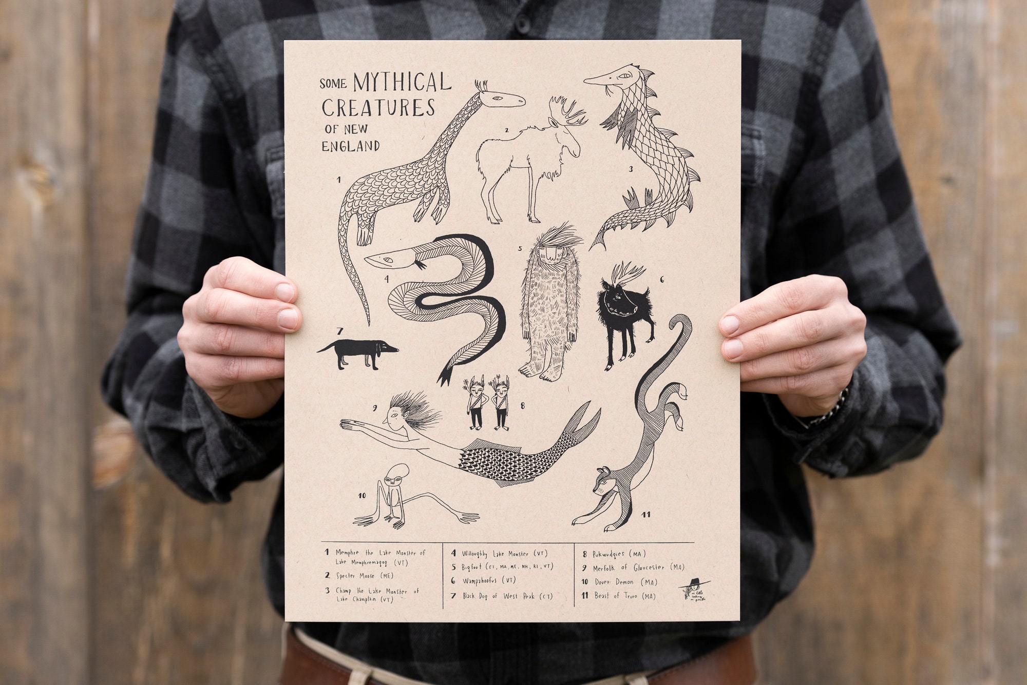 Some Mythical Creatures of New England | Screen-print | 11"x14 ...