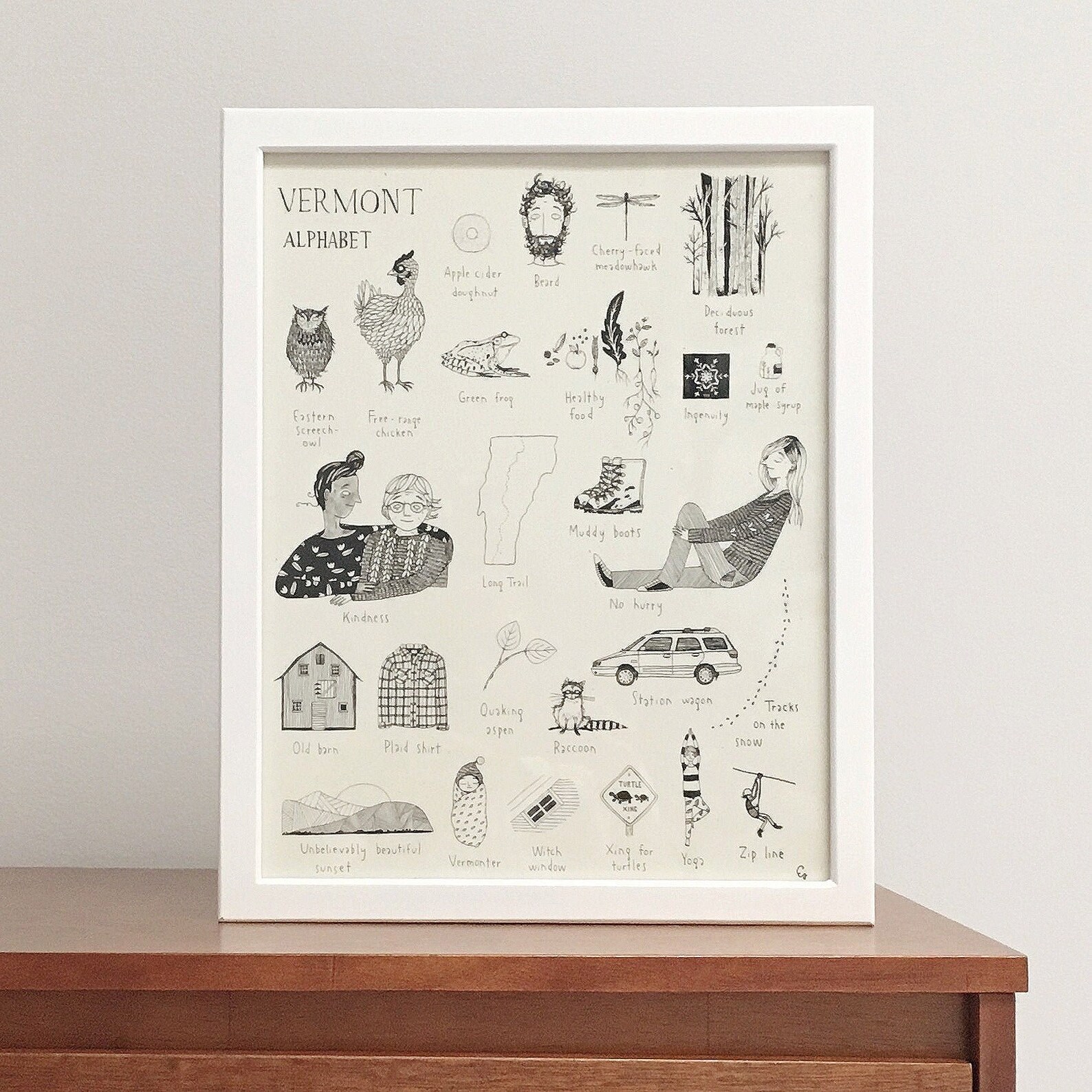 Vermont Alphabet Screen-printed Poster 11x14 - Etsy