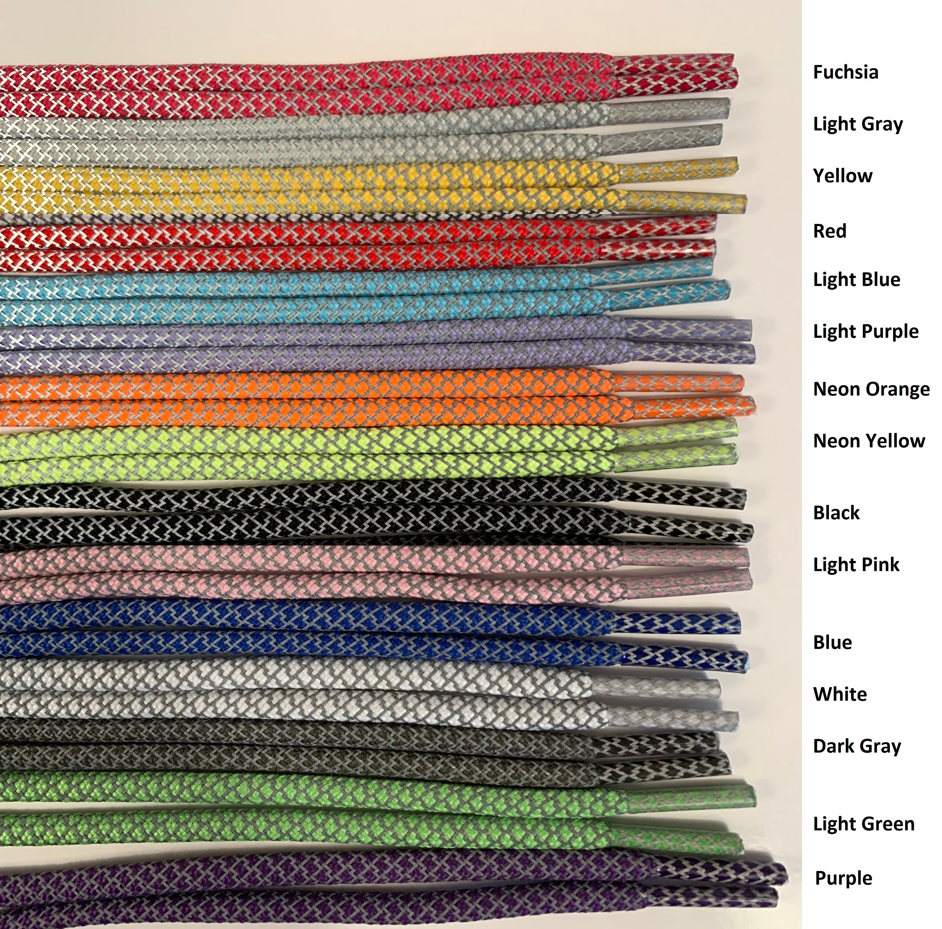 Pair of Round or Flat Reflective Sneaker Shoelaces 27 36 45 - Etsy