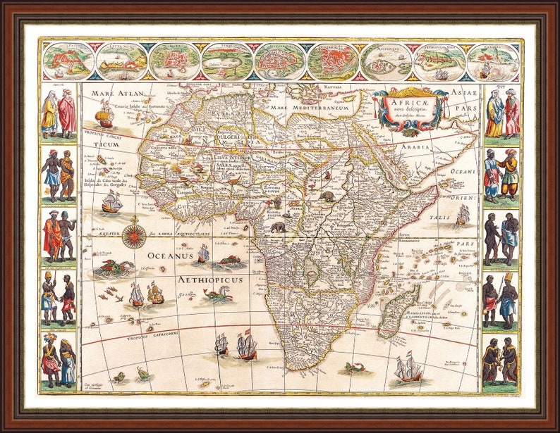 Antique Maps of the World Map of Africa Willem Blaeu C 1640 - Etsy ...