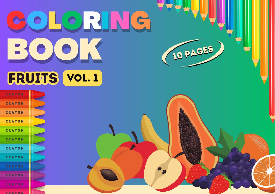 Vol. 1 _ FRUIT Coloring Pages for Preschool and Kindergarten, PDF File ...