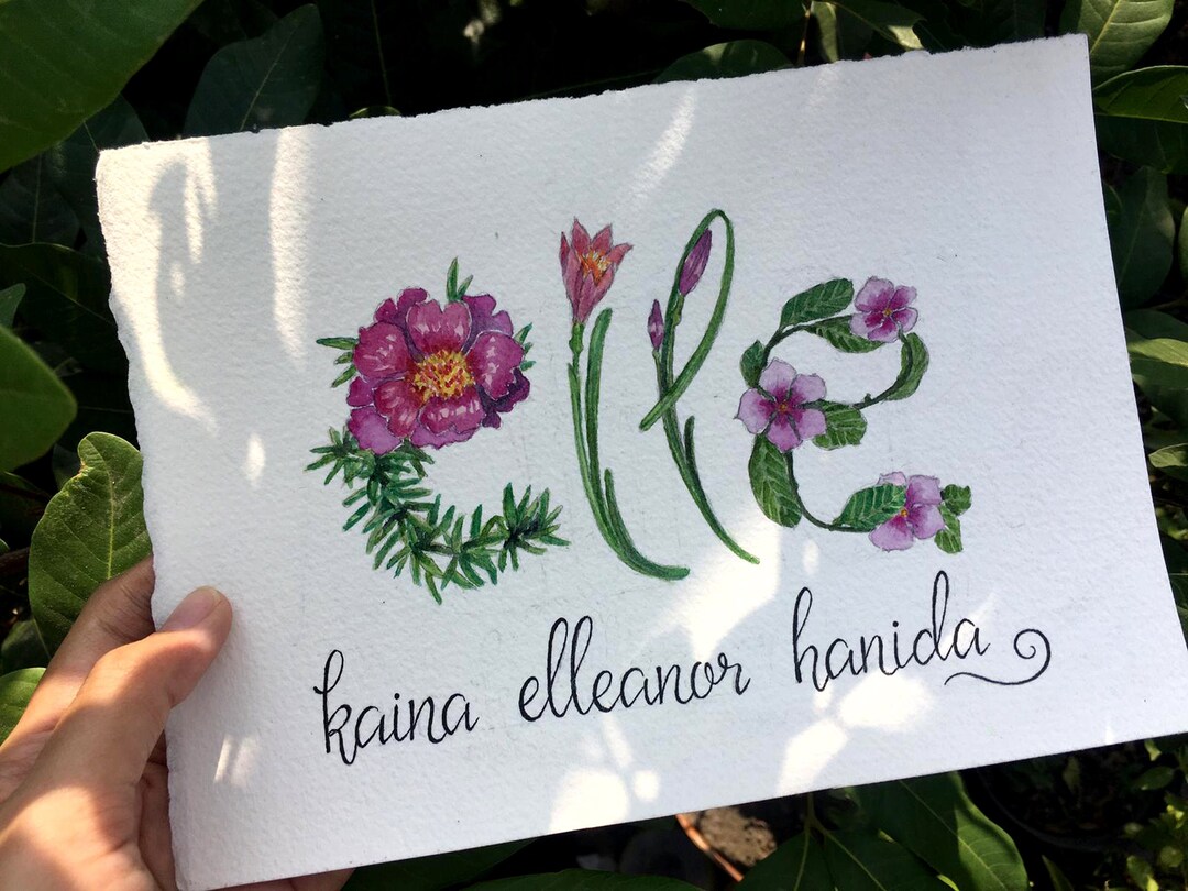 Personalised Name Illustration, Custom Baby Name, Baby Gift, Custom ...