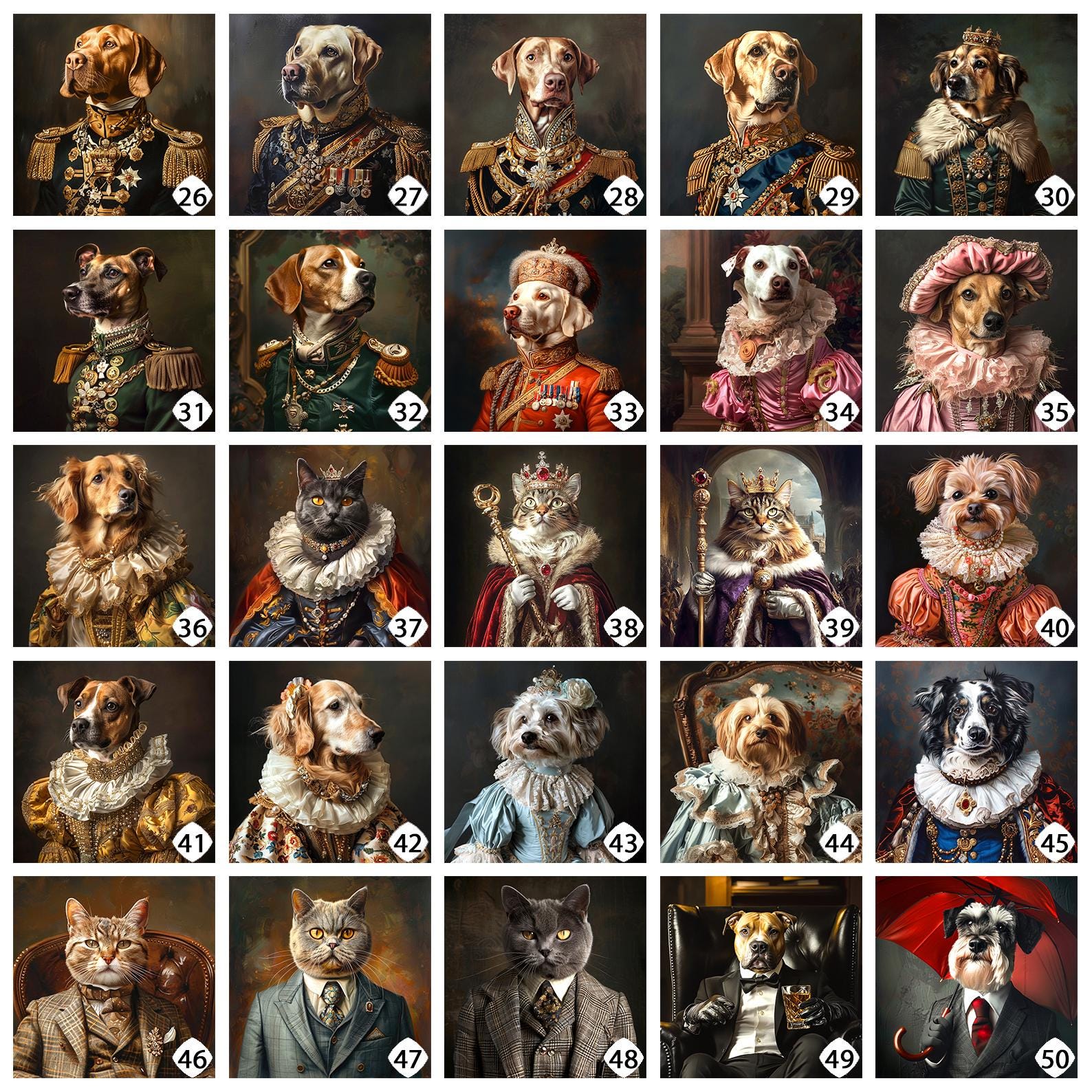 Custom Pet Portrait Renaissance Dog Painting Pet Lover Gift for Father ...