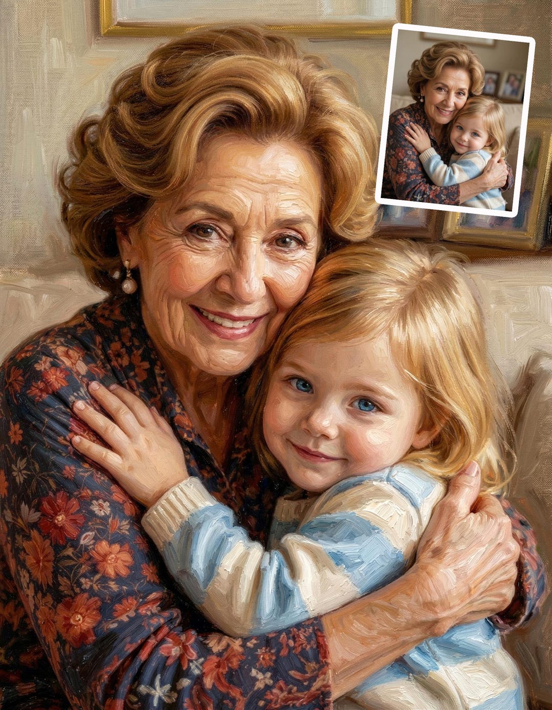 Custom Family Portrait From Photo Mothers Day Gift for Mom Gift for Her ...