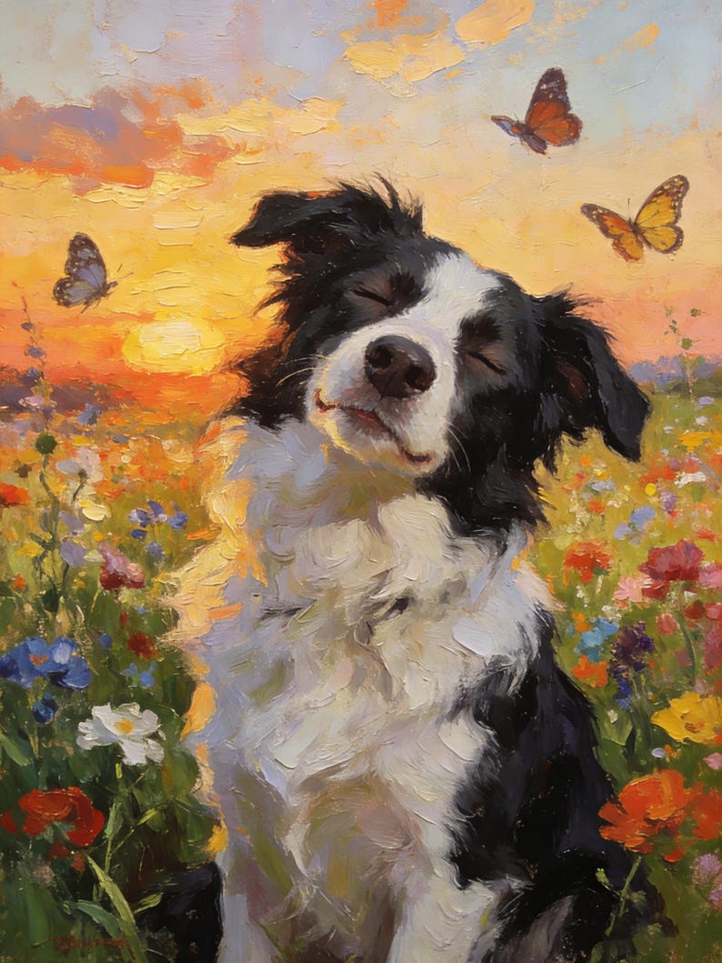 Custom Pet Portrait Oil Painting Style From Photo Personalized Cat Dog ...