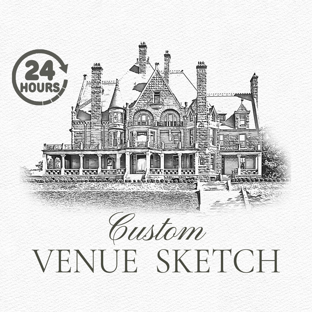Custom Wedding Venue Illustration, Personalized Venue Sketch for ...