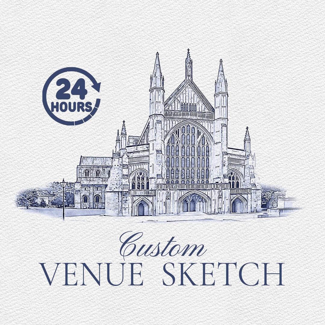 Custom Wedding Venue Illustration, Personalized Venue Sketch for ...
