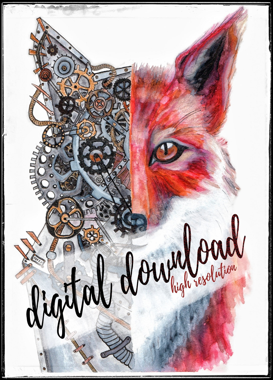 Steampunk Fox Drawing