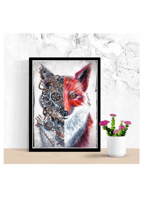 Steampunk Fox Drawing