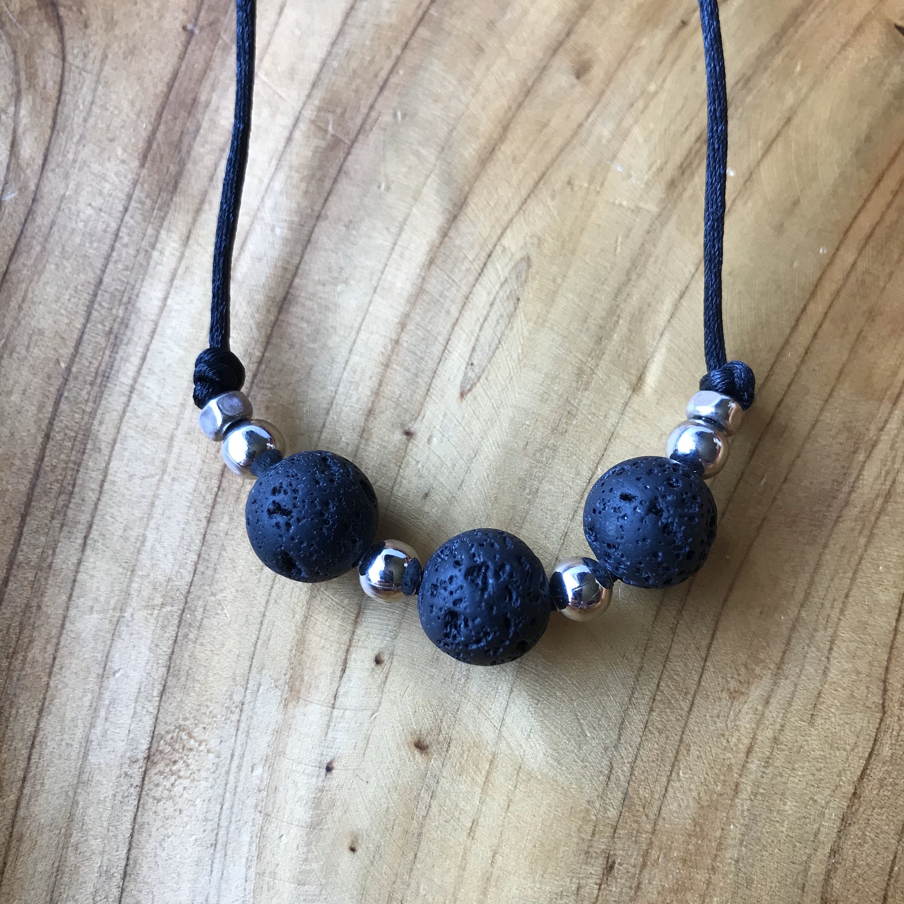 Black Lava Rock Necklace, Black Necklace, Black Lava Rock, Volcanic ...