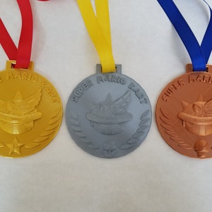 Set of 3 Super Mario Kart Tournament Placement Medals - Etsy