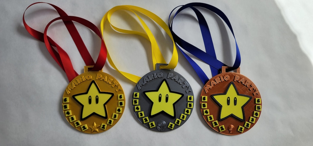 Set of 3 Mario Party Placement Medals - Etsy
