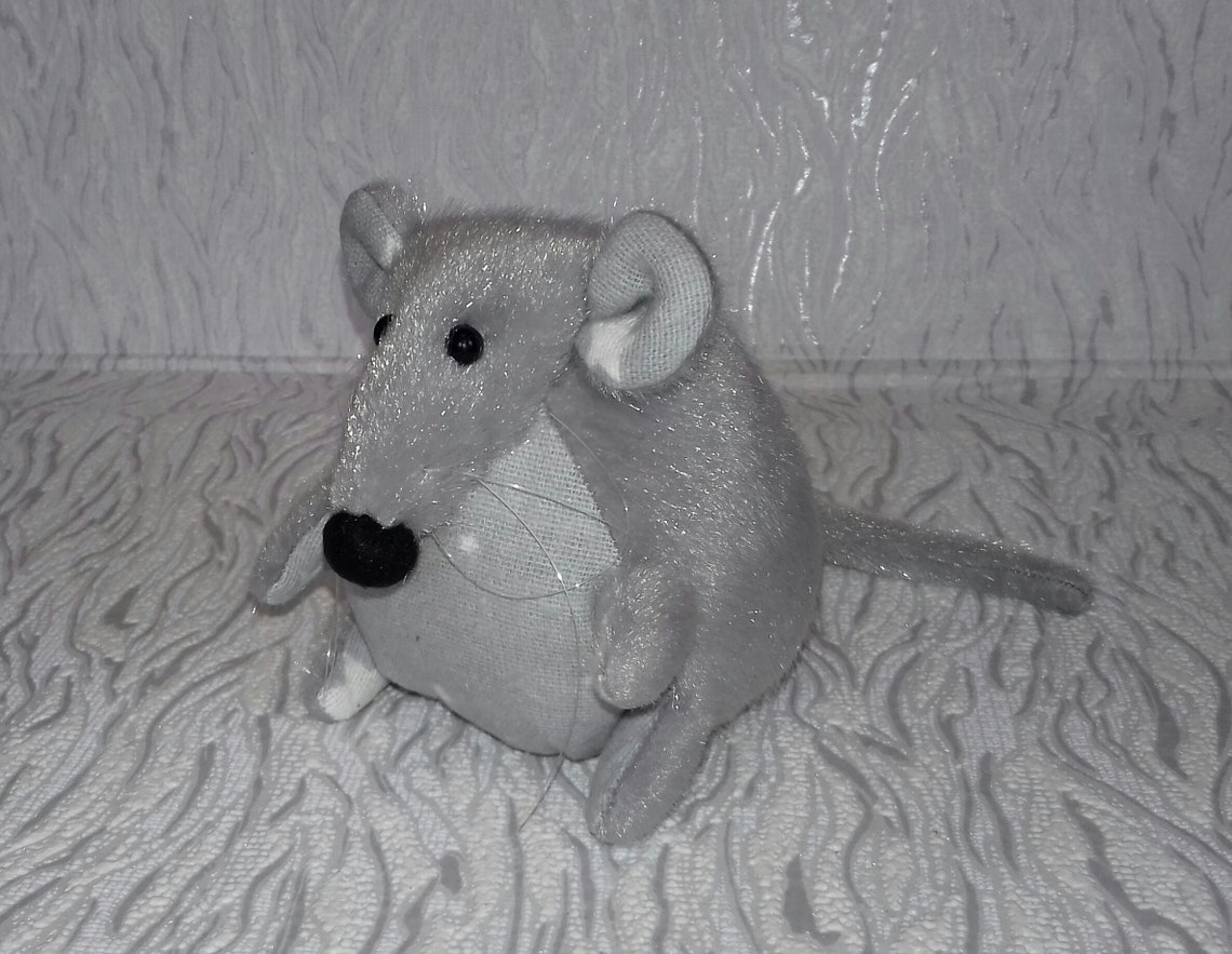 Mouse Toy Little Fat Mouse Fur Mouse Mouse Squeaks Handmade - Etsy