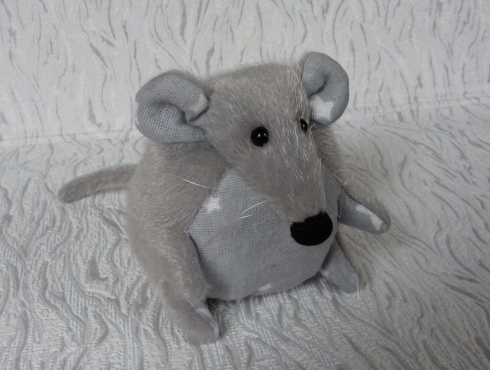 Mouse toy Little fat mouse Fur mouse Mouse squeaks Handmade | Etsy