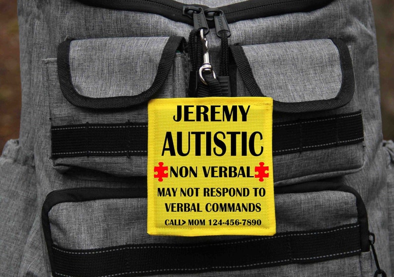 Autism Alert Hang Tag Personalized Medical Alert Hanging - Etsy
