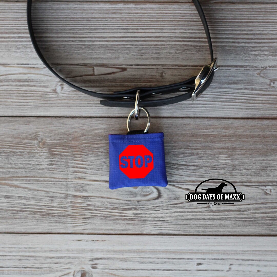 Dog Tag Silencer Pouch With Stop Sign, Custom Dog Silencer, Dog Tag ...