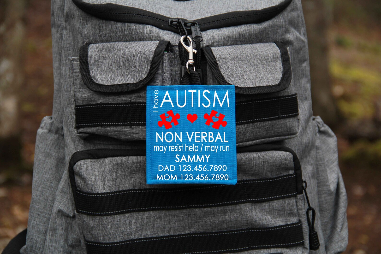 Autism Alert Hang Tag Personalized Medical Alert Hanging - Etsy