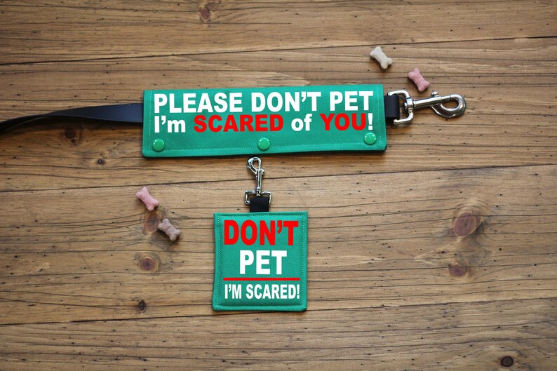 Leash Wrap Tag Combo Scared Dogs : Waterproof CANVAS Fabric - Etsy