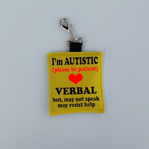 Autism Alert Hang Tag, Personalized Medical Alert Hanging Patches ...