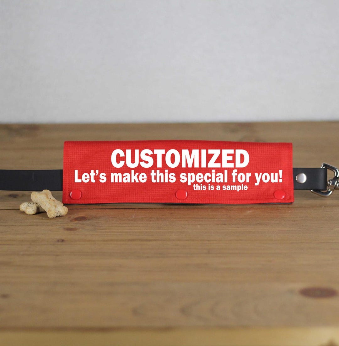 Personalized Leash Wrap BLOCK Font |CANVAS Fabric - Etsy